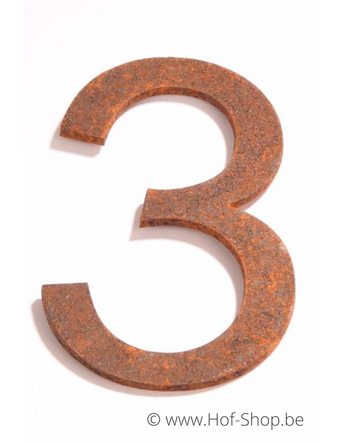 Nummer 3 - cortenstaal 30 cm hoog (Ari)