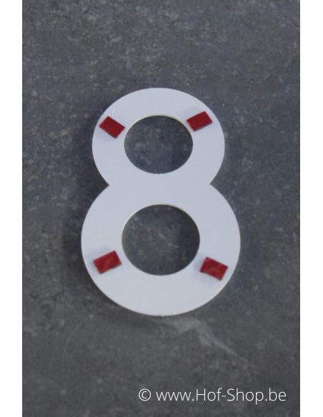 Nummer 7 - wit aluminium 10 cm hoog (huisnummer Albo)