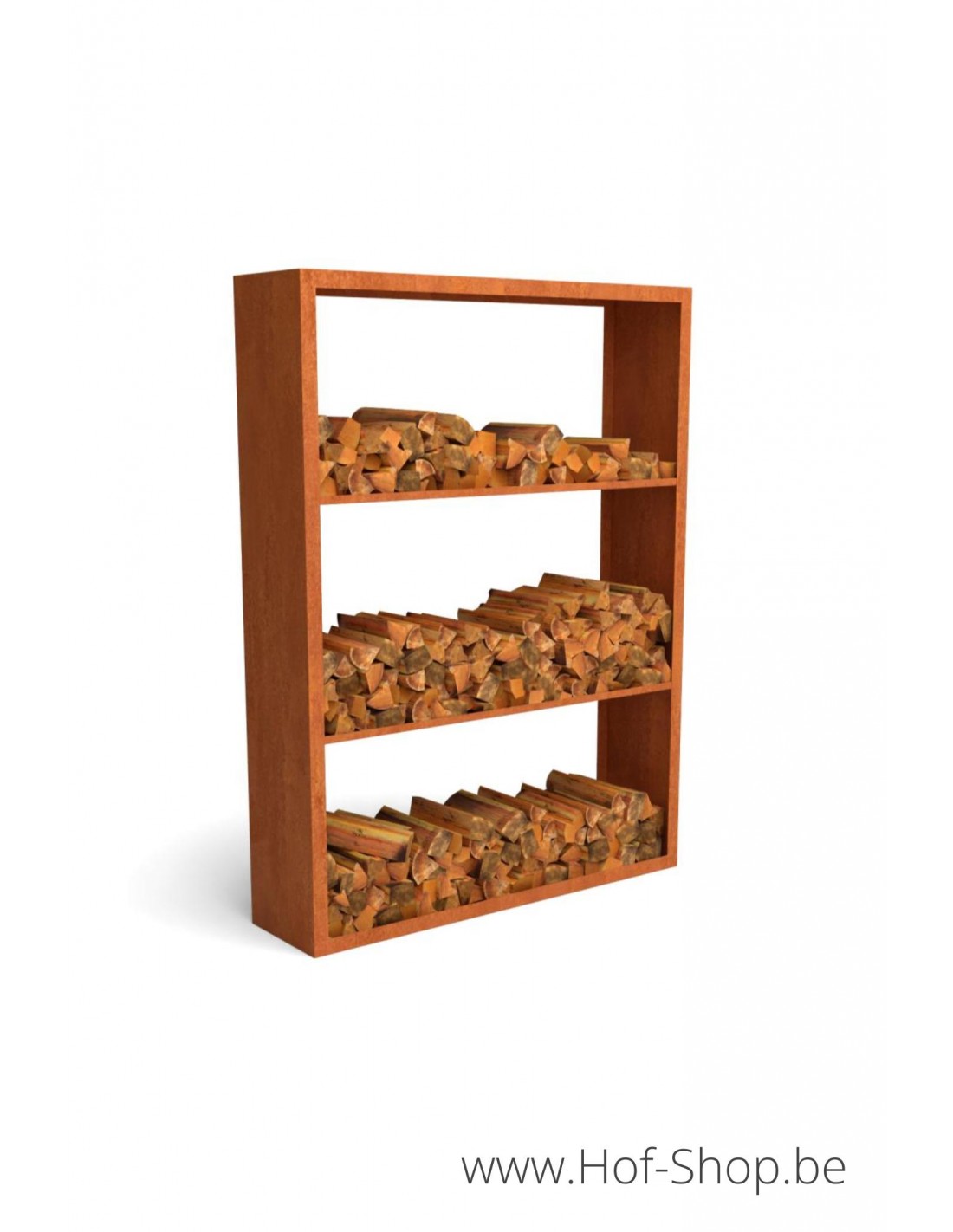 Egura Dividi 150 x 38,5 x 200 cm - Rack à Buches en acier Corten Geroba