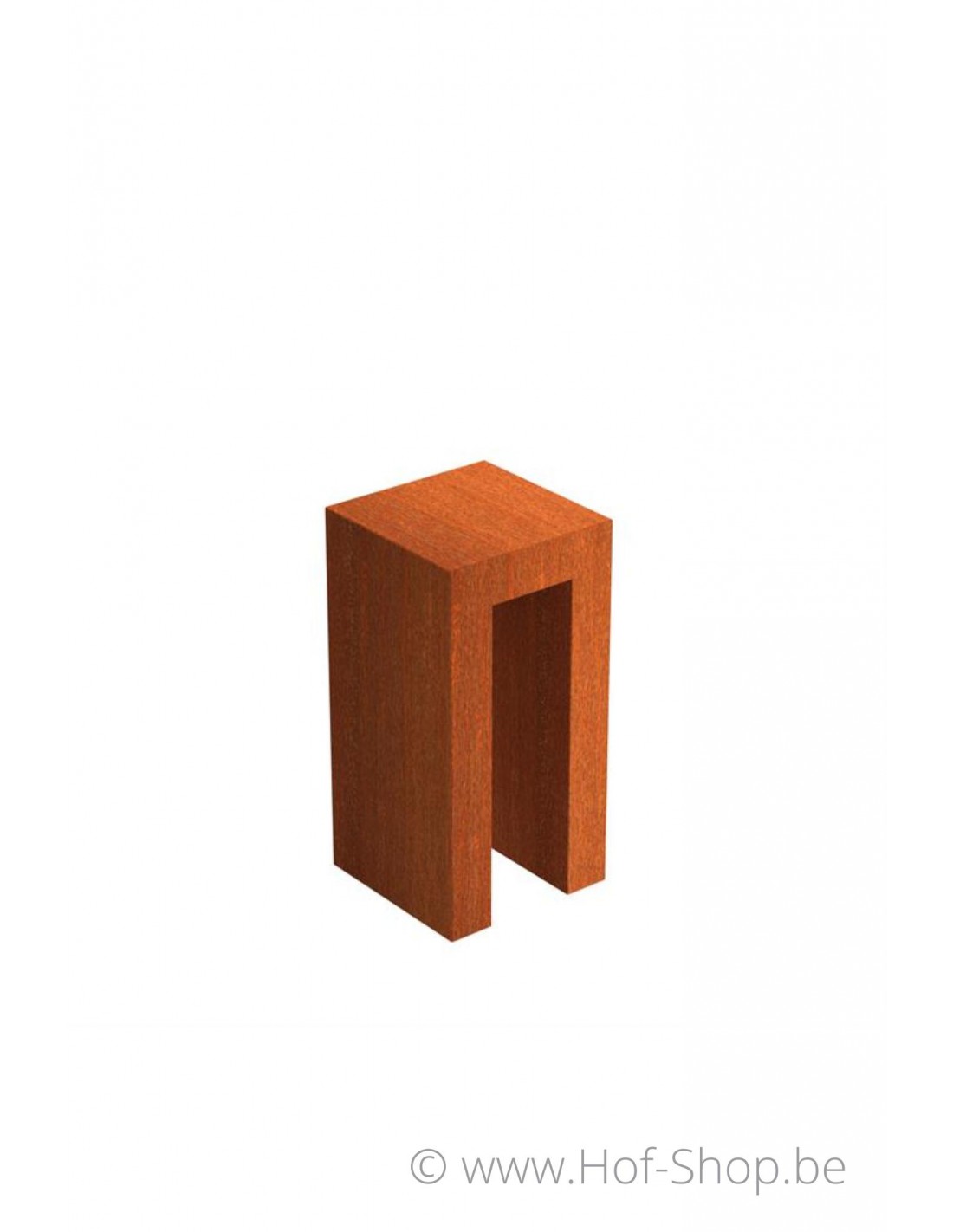Socle U-block 40 x 40 x 80 - socle en acier corten